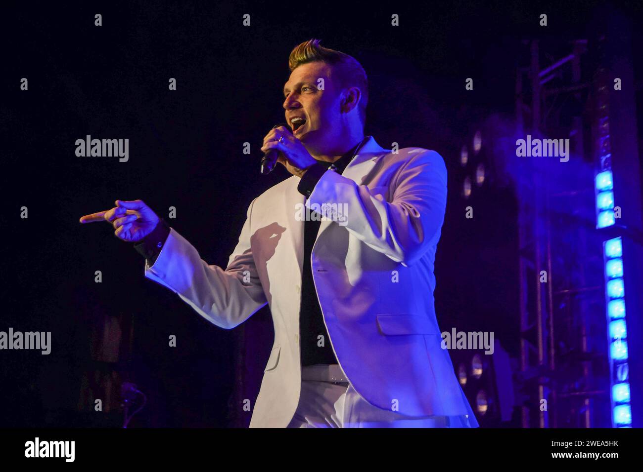Nick Carter, singer and member of the Backstreet Boys, performed in São ...