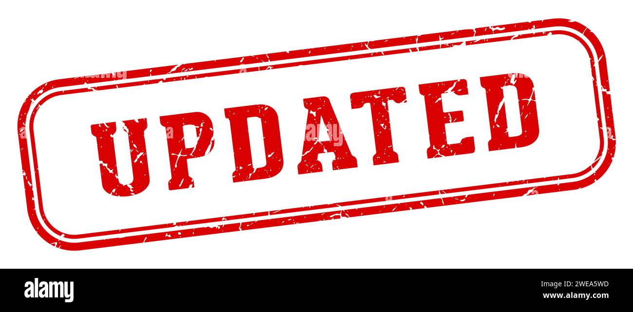 updated stamp. updated rectangular stamp isolated on white background ...