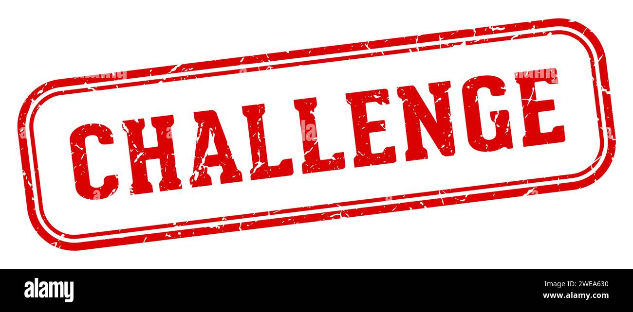 challenge stamp. challenge rectangular stamp isolated on white ...