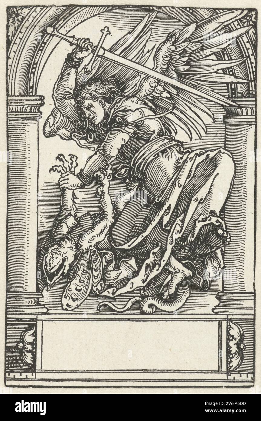 The Archangel Michaël beats a devil, Hans Springinklee, 1500 - 1516 ...