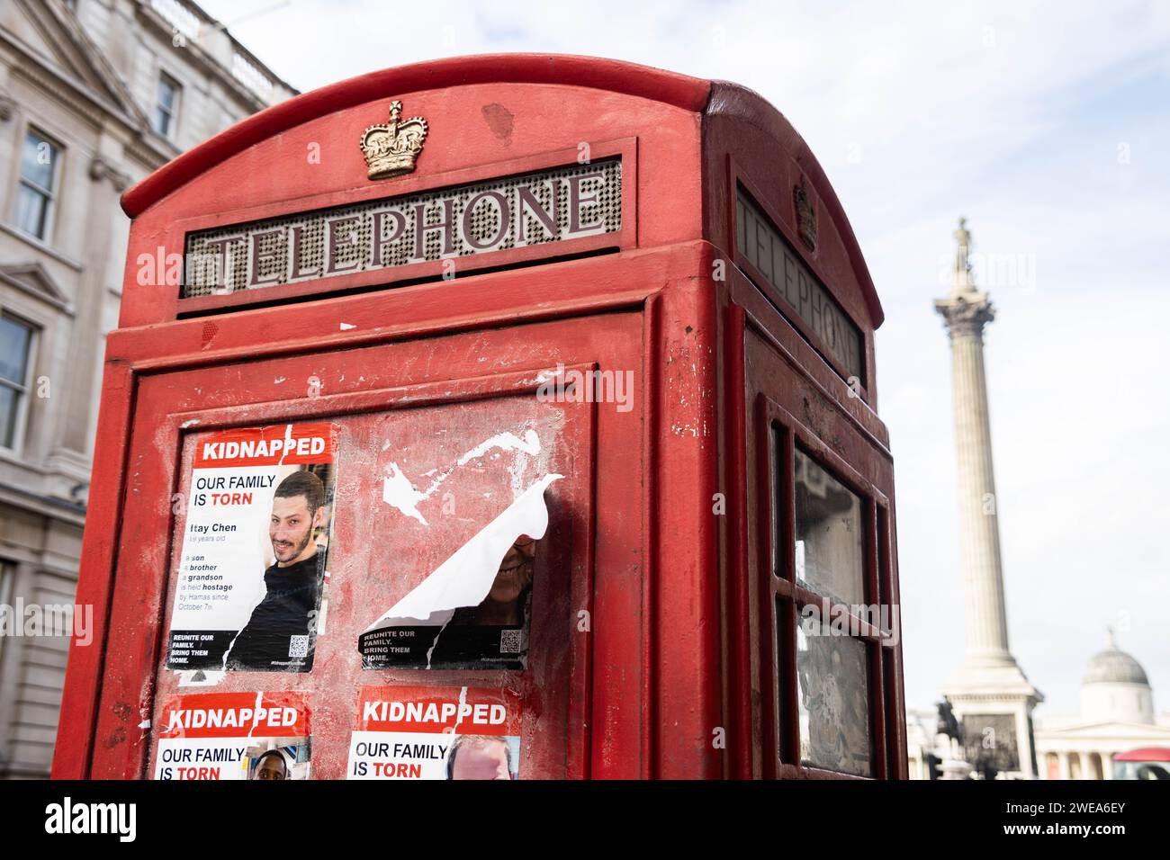 Israeli Hostage Posters Surface on Whitehall Phone Kiosk Credit: Sinai ...