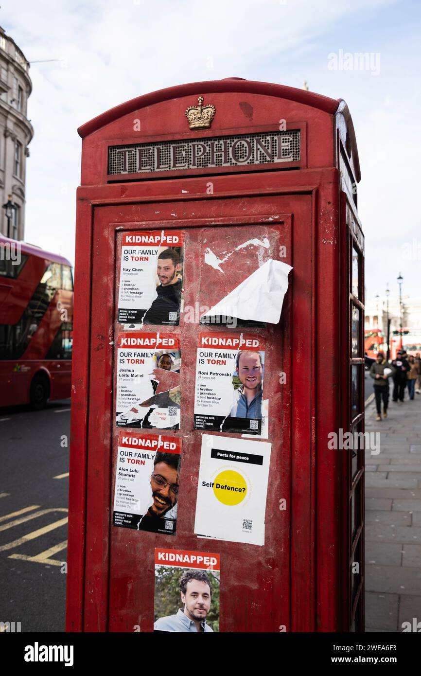 Israeli Hostage Posters Surface on Whitehall Phone Kiosk Credit: Sinai ...