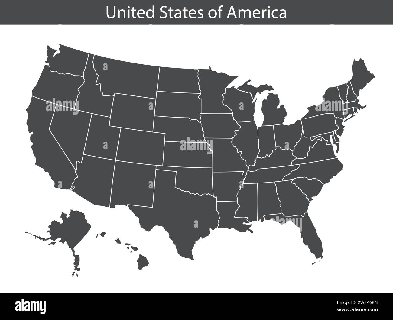 USA map isolated on white background. Vector illustration Stock Vector ...