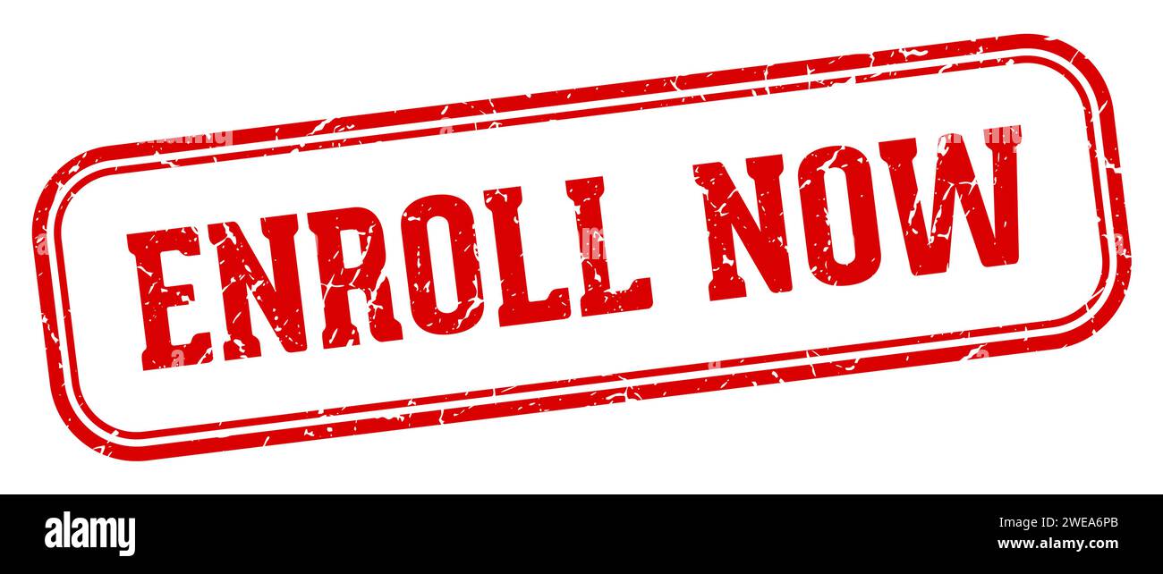 enroll now stamp. enroll now rectangular stamp isolated on white ...