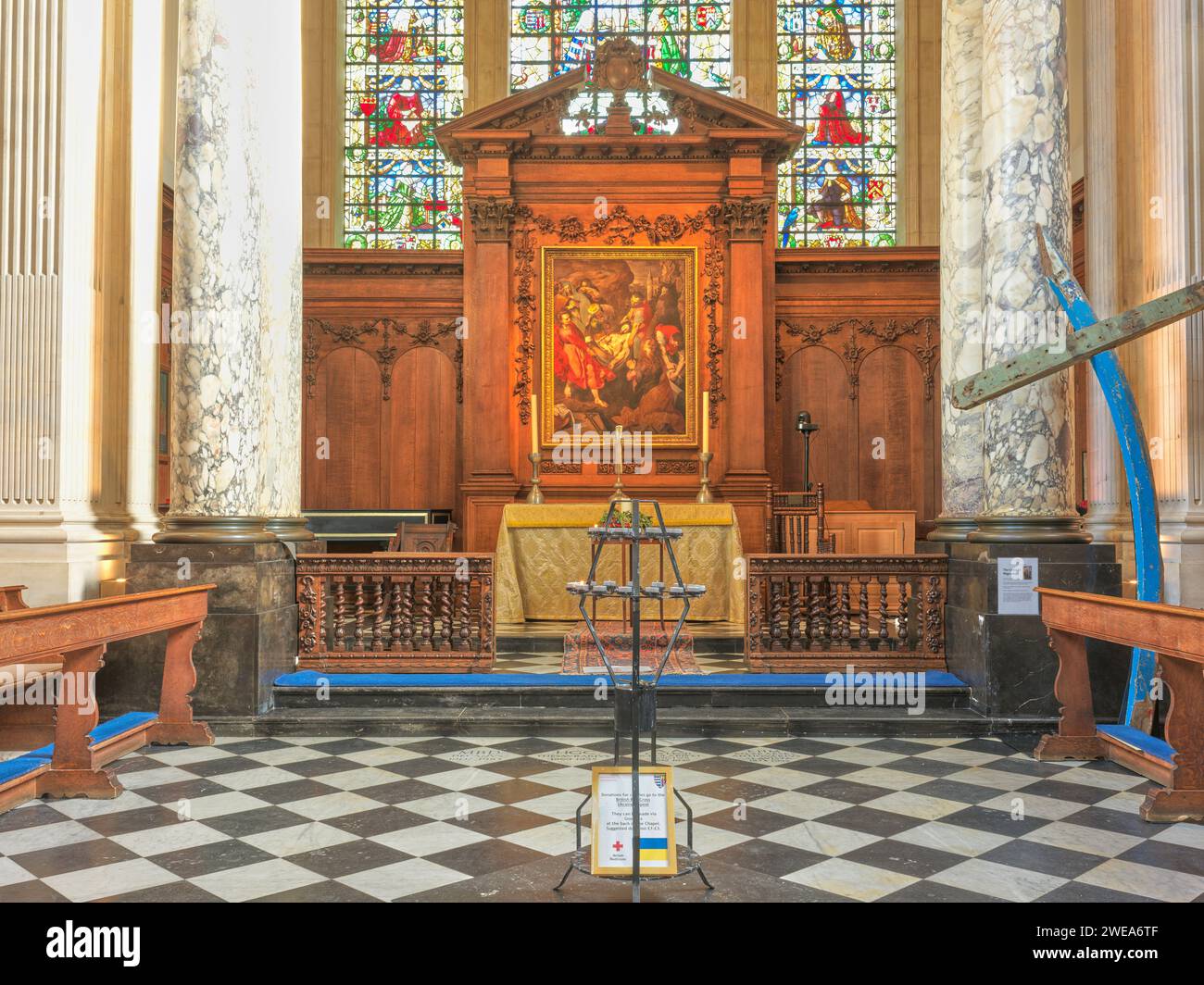 Altar and reredos painting (of Jesus Christ taken down from a cross) in ...
