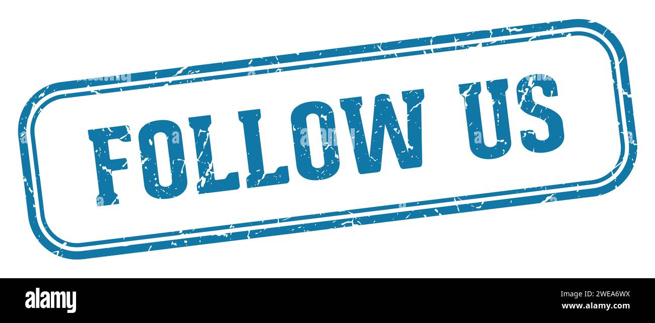 follow us stamp. follow us rectangular stamp isolated on white ...