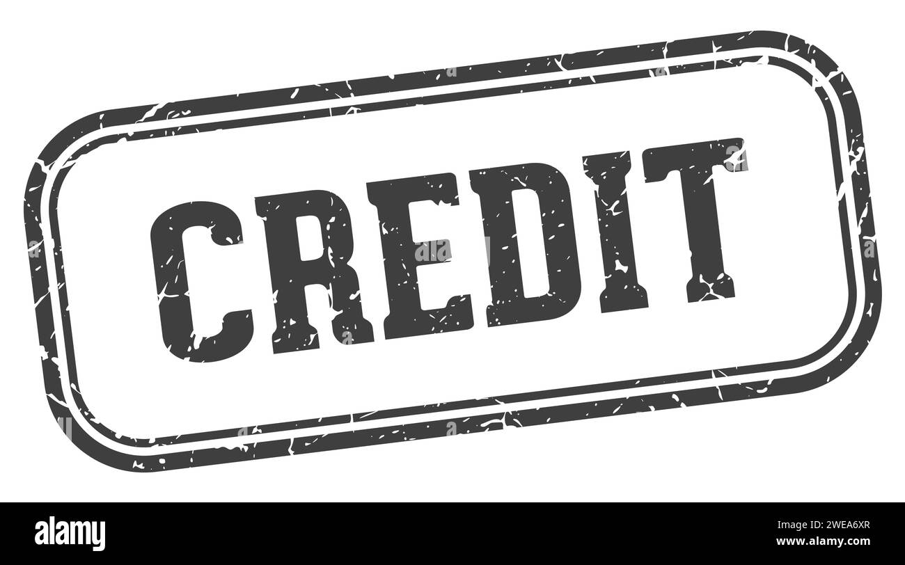 credit stamp. credit rectangular stamp isolated on white background ...