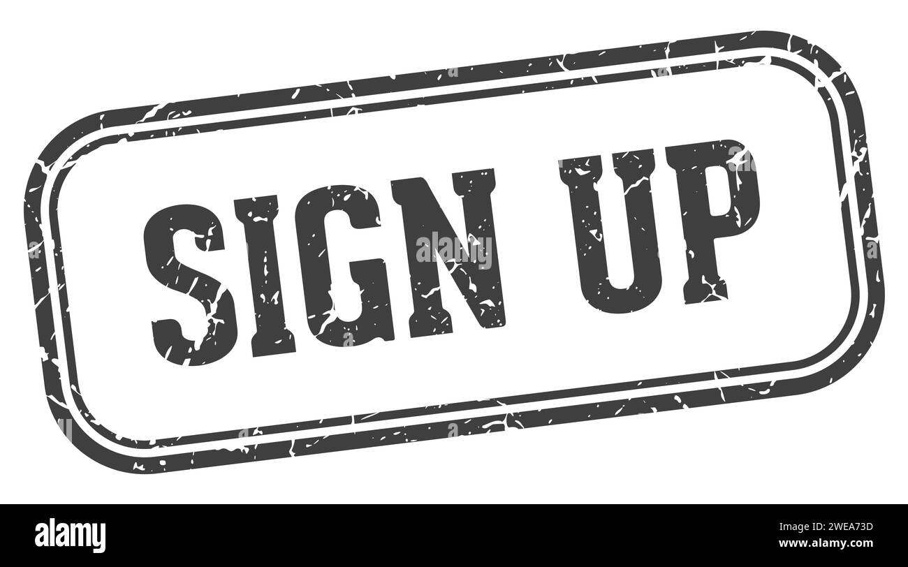 sign up stamp. sign up rectangular stamp isolated on white background ...
