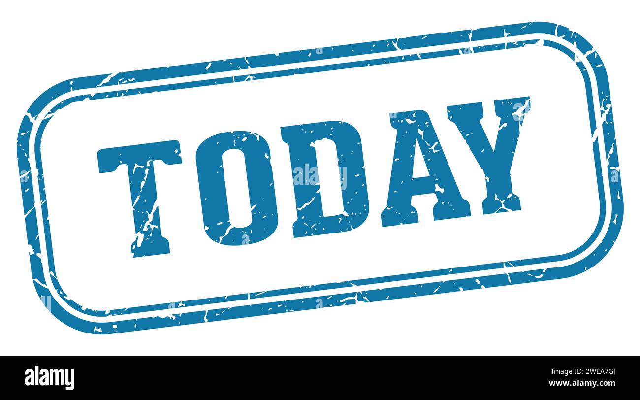 today stamp. today rectangular stamp isolated on white background Stock ...