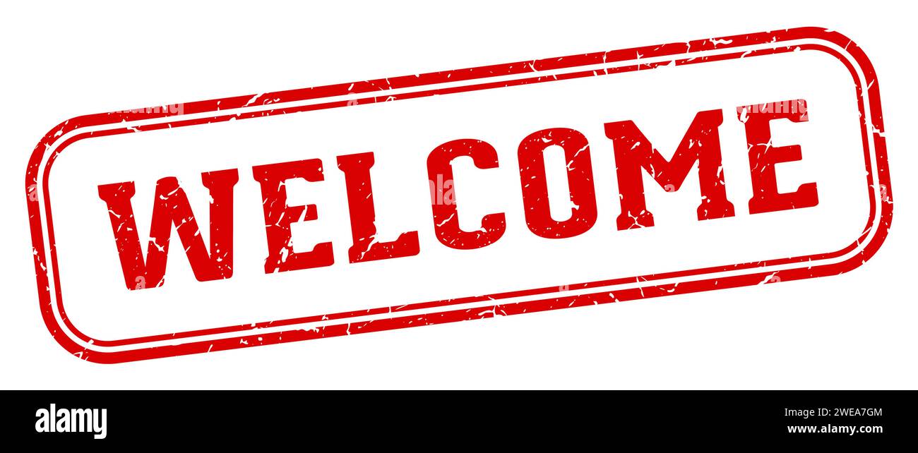 welcome stamp. welcome rectangular stamp isolated on white background ...