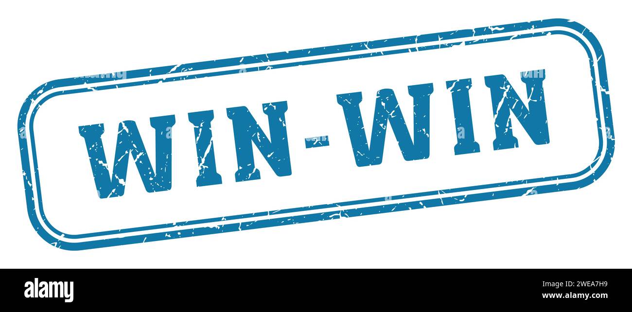 win-win stamp. win-win rectangular stamp isolated on white background ...
