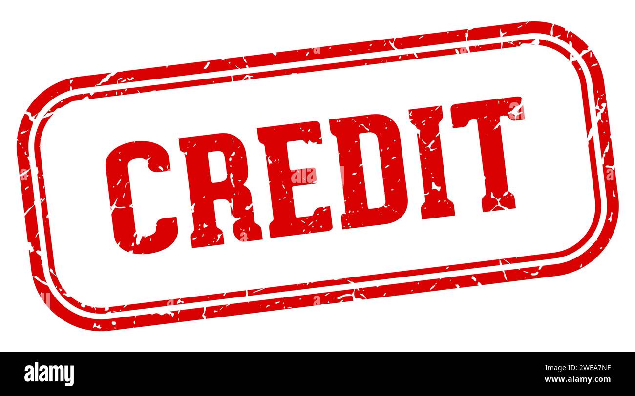 credit stamp. credit rectangular stamp isolated on white background ...