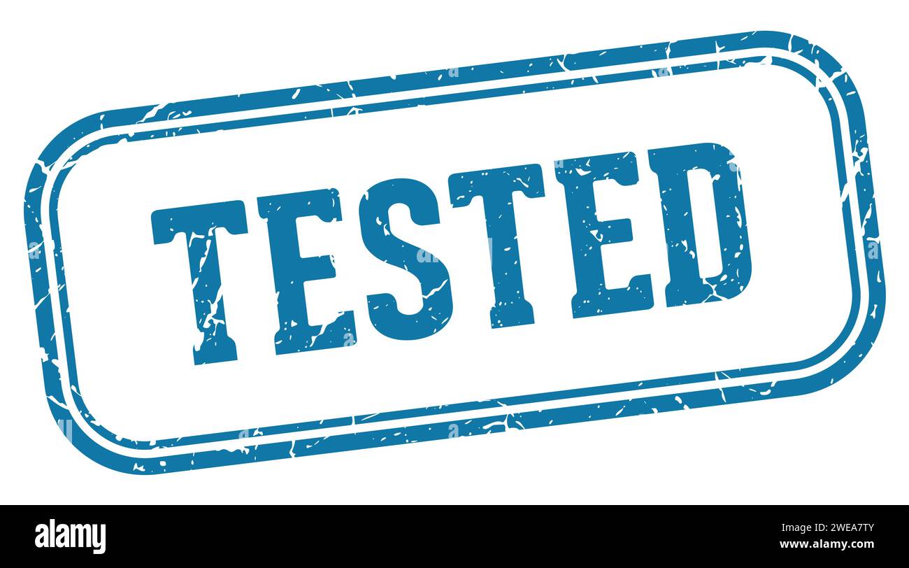 tested stamp. tested rectangular stamp isolated on white background ...