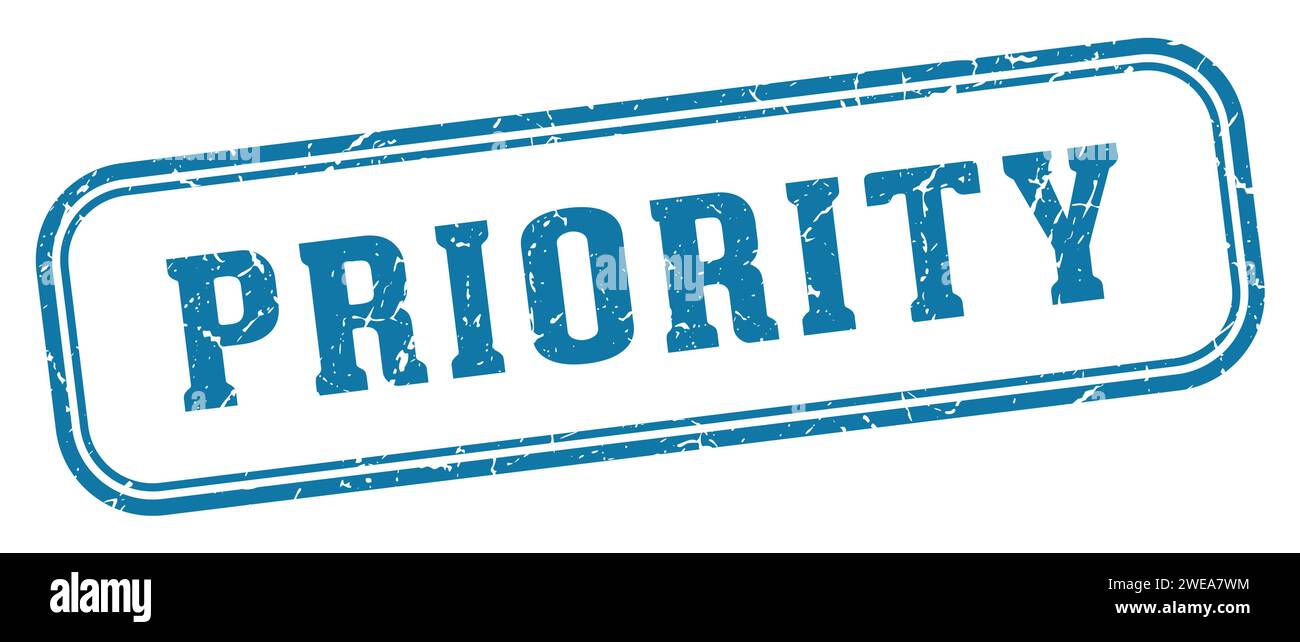 priority stamp. priority rectangular stamp isolated on white background ...