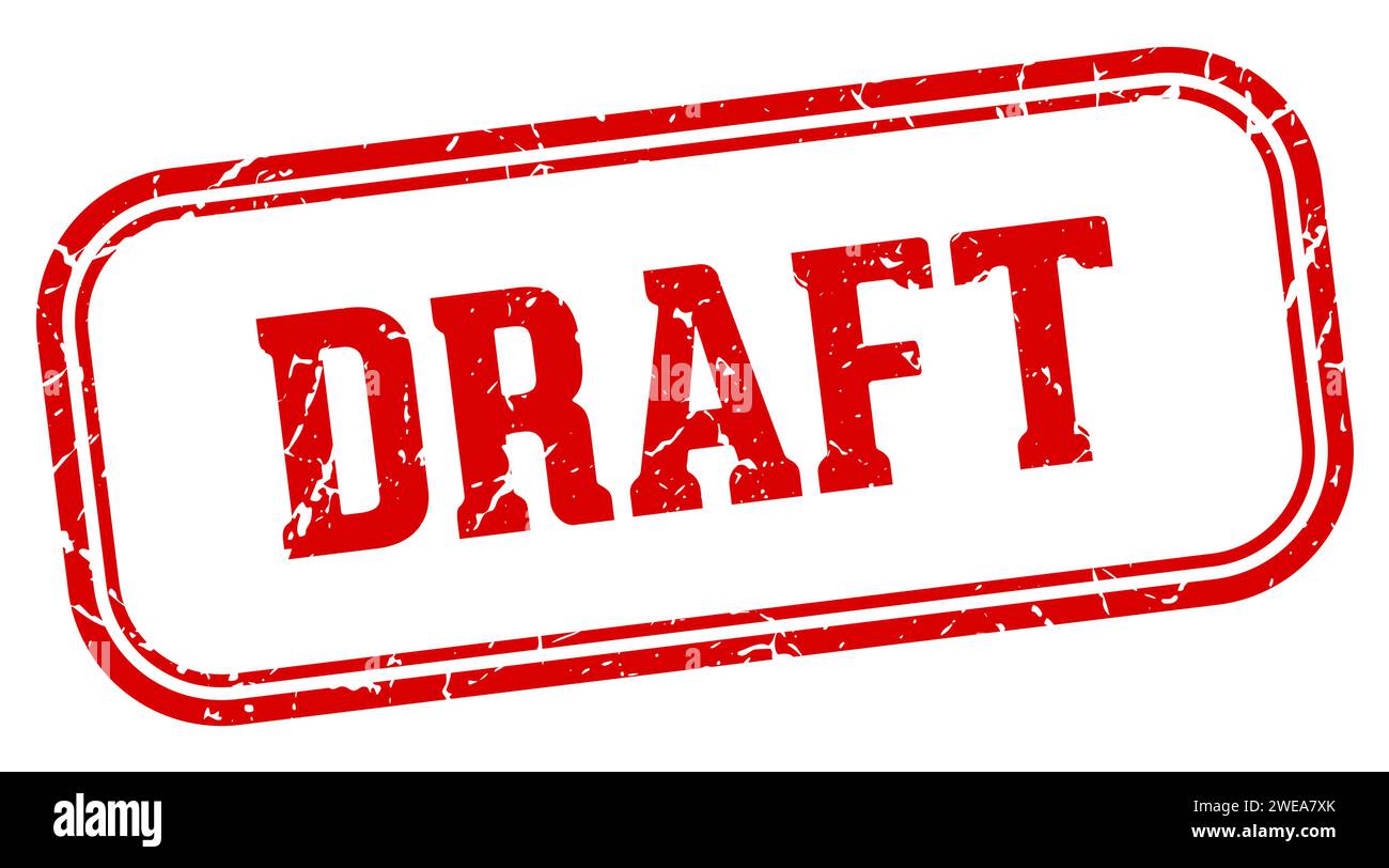 draft stamp. draft rectangular stamp isolated on white background Stock Vector Image & Art - Alamy