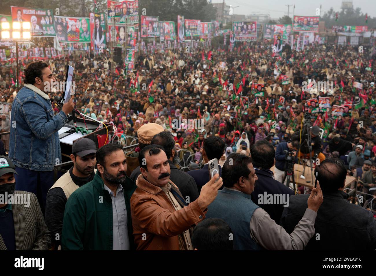Bilawal Bhutto Zardari, left, Chairman of Pakistan People's Party ...