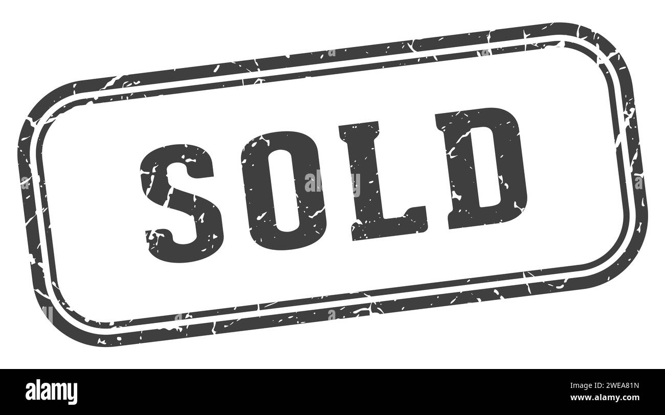 sold stamp. sold rectangular stamp isolated on white background Stock ...