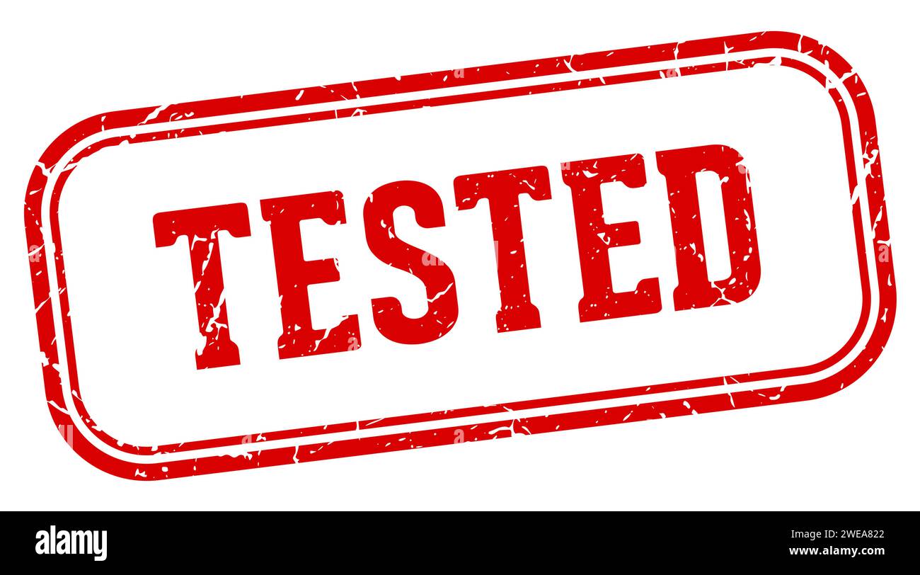 tested stamp. tested rectangular stamp isolated on white background ...