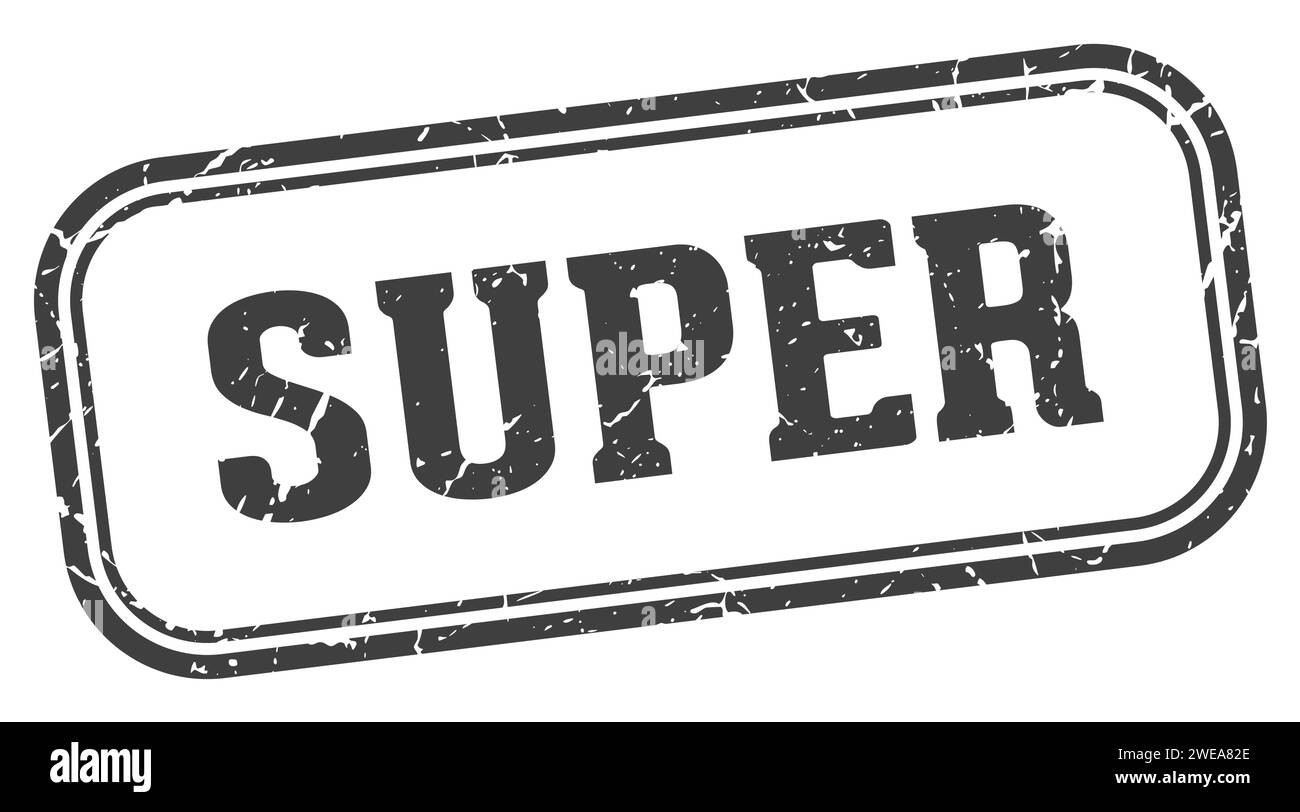 super stamp. super rectangular stamp isolated on white background Stock ...