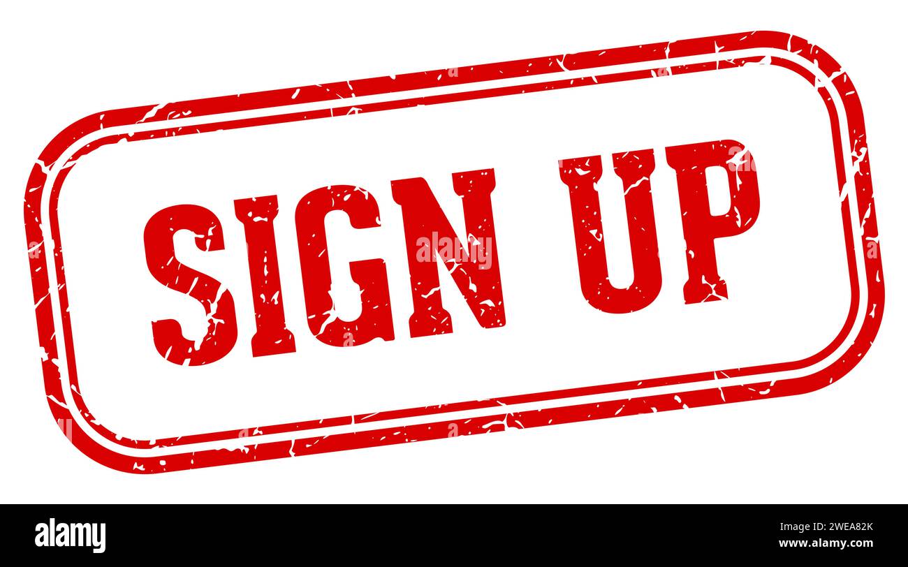 sign up stamp. sign up rectangular stamp isolated on white background ...