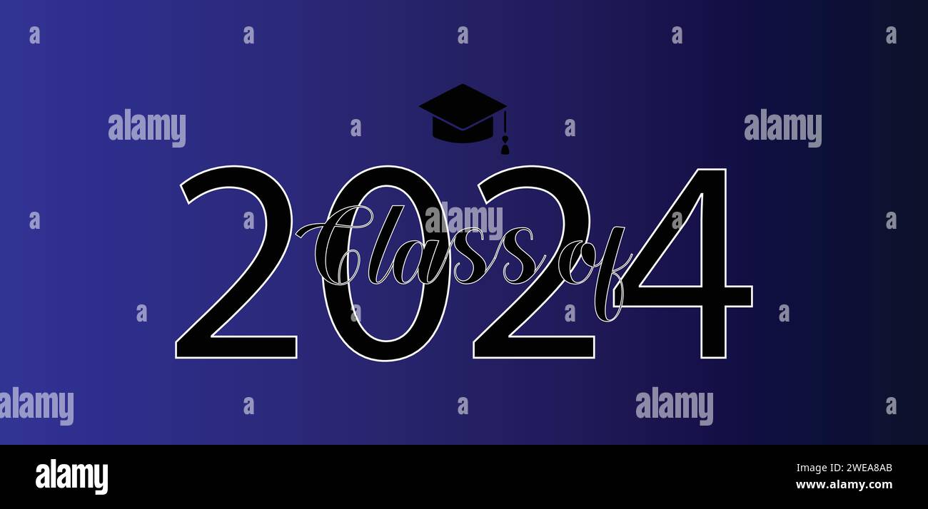 class of 2024 beautiful text illustration design Stock Vector Image ...