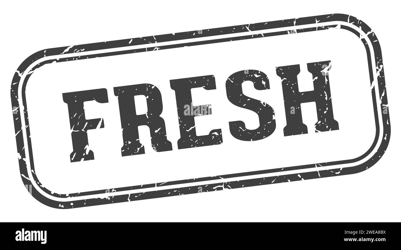 fresh stamp. fresh rectangular stamp isolated on white background Stock ...