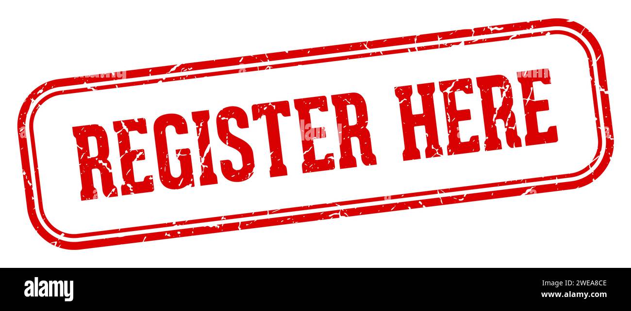 register here stamp. register here rectangular stamp isolated on white ...