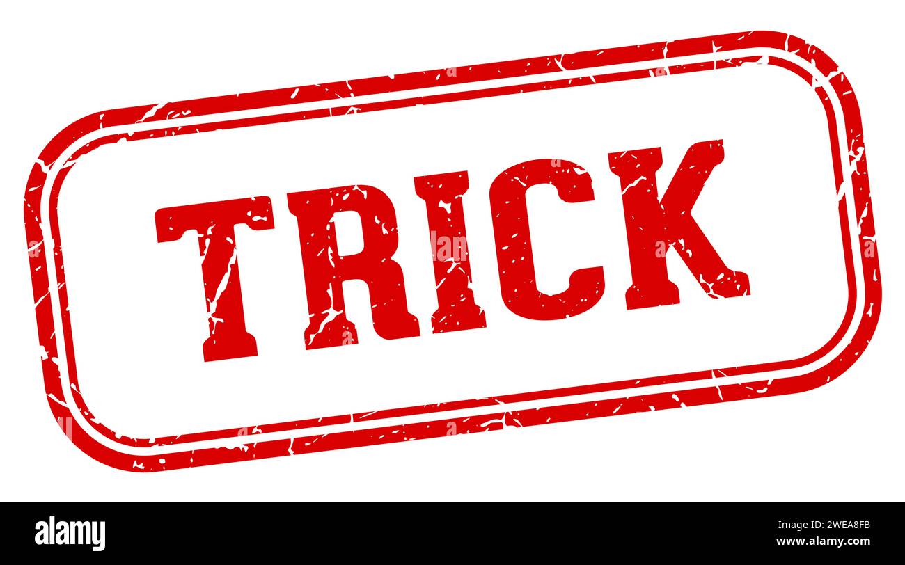 trick stamp. trick rectangular stamp isolated on white background Stock ...