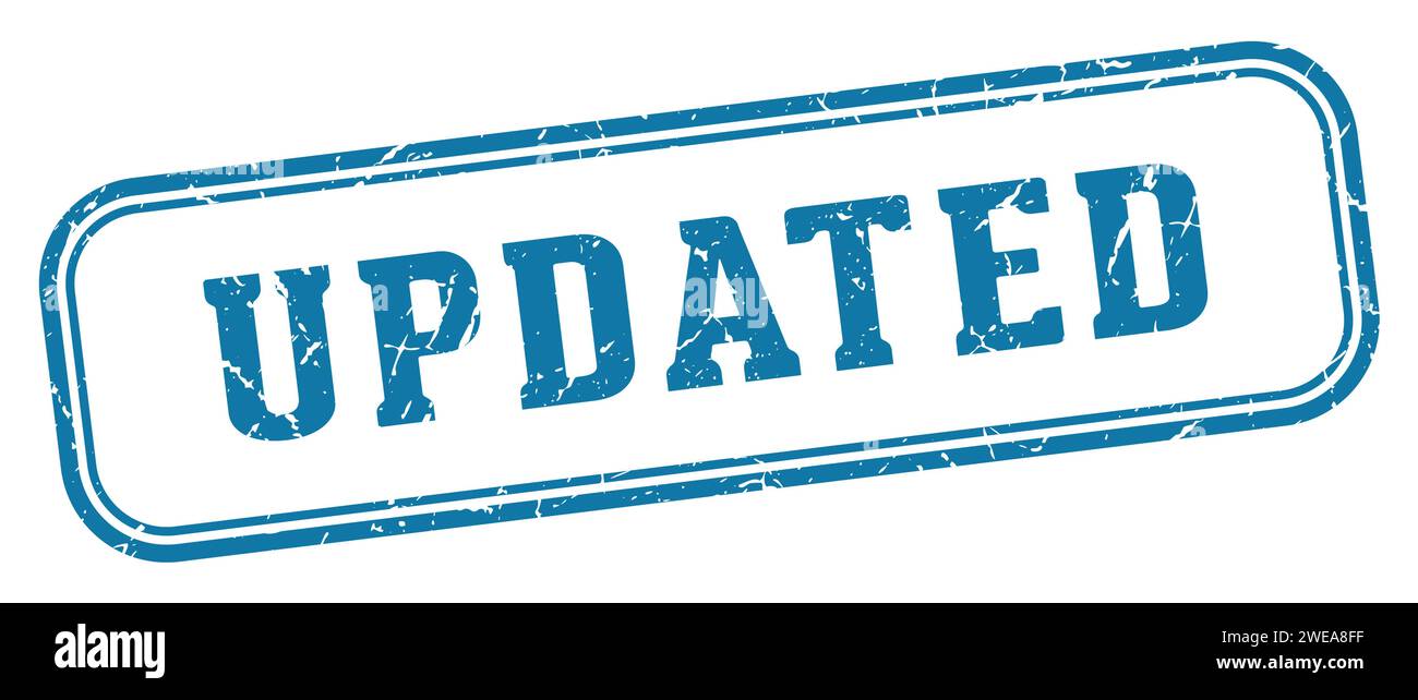 updated stamp. updated rectangular stamp isolated on white background ...