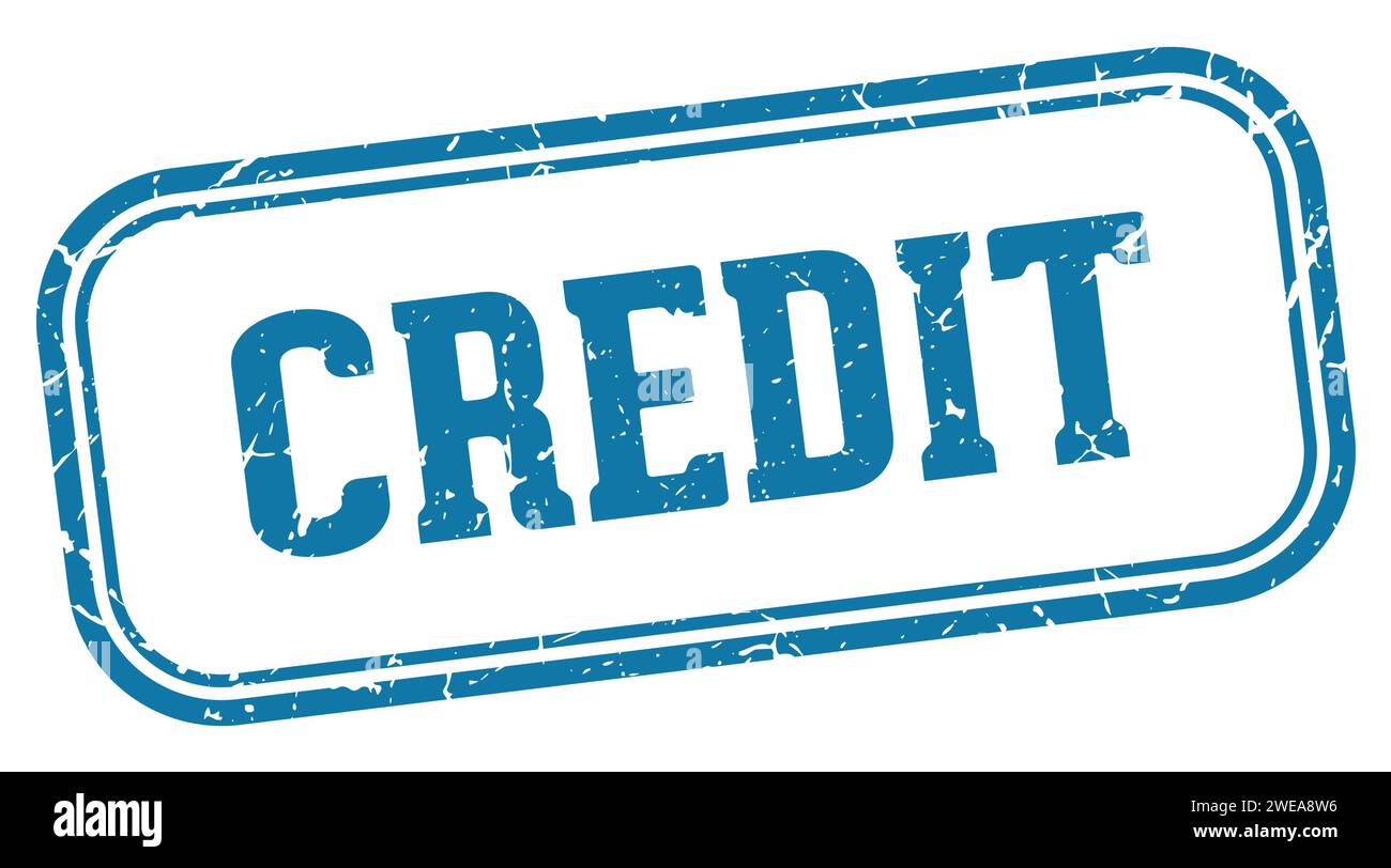 credit stamp. credit rectangular stamp isolated on white background ...