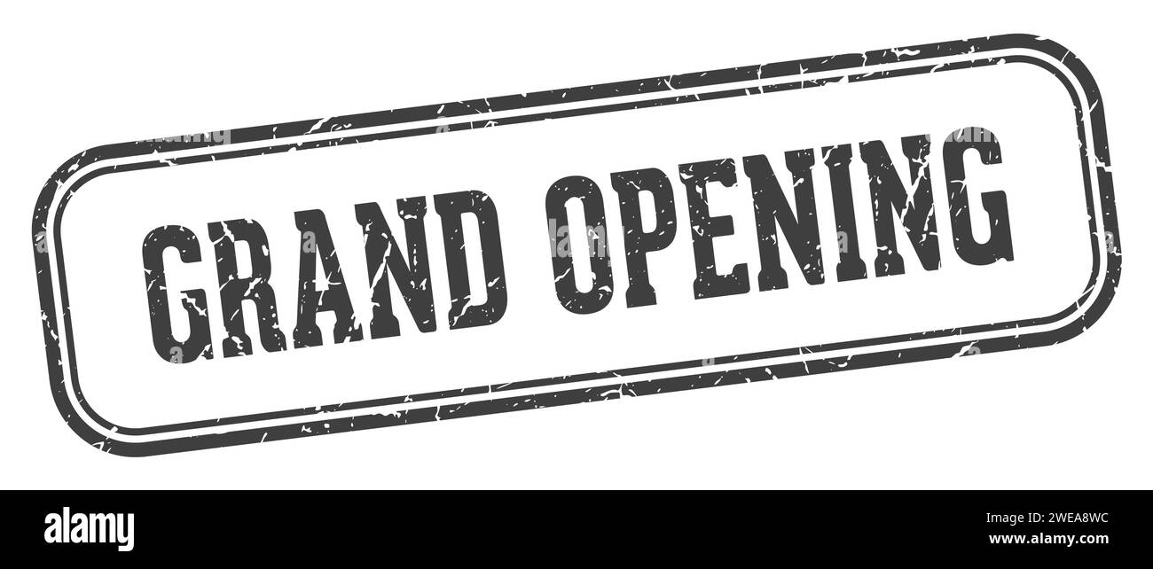 grand opening stamp. grand opening rectangular stamp isolated on white ...