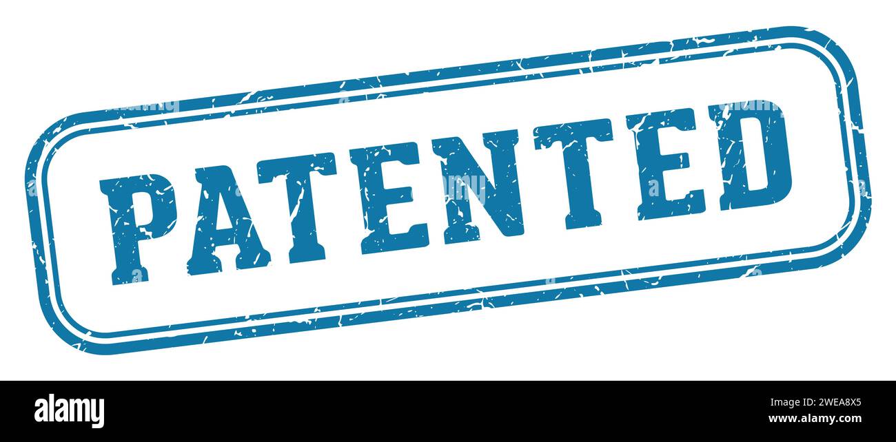 patented stamp. patented rectangular stamp isolated on white background ...