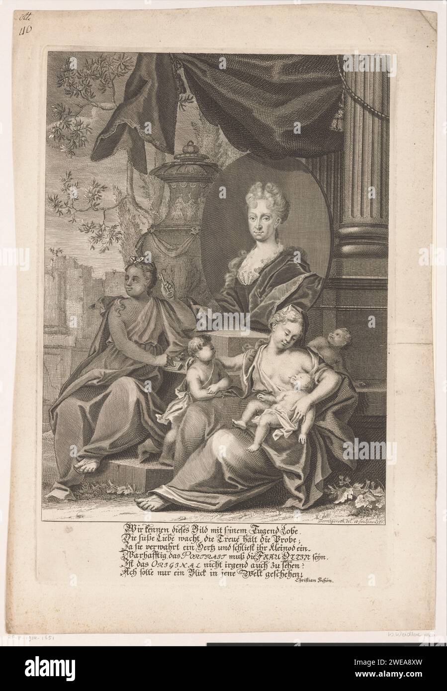 Portrait of Ott, Martin Bernigeroth, 1680 - 1733 print Portrait with ...