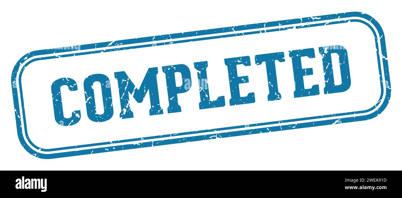 completed stamp. completed rectangular stamp isolated on white ...