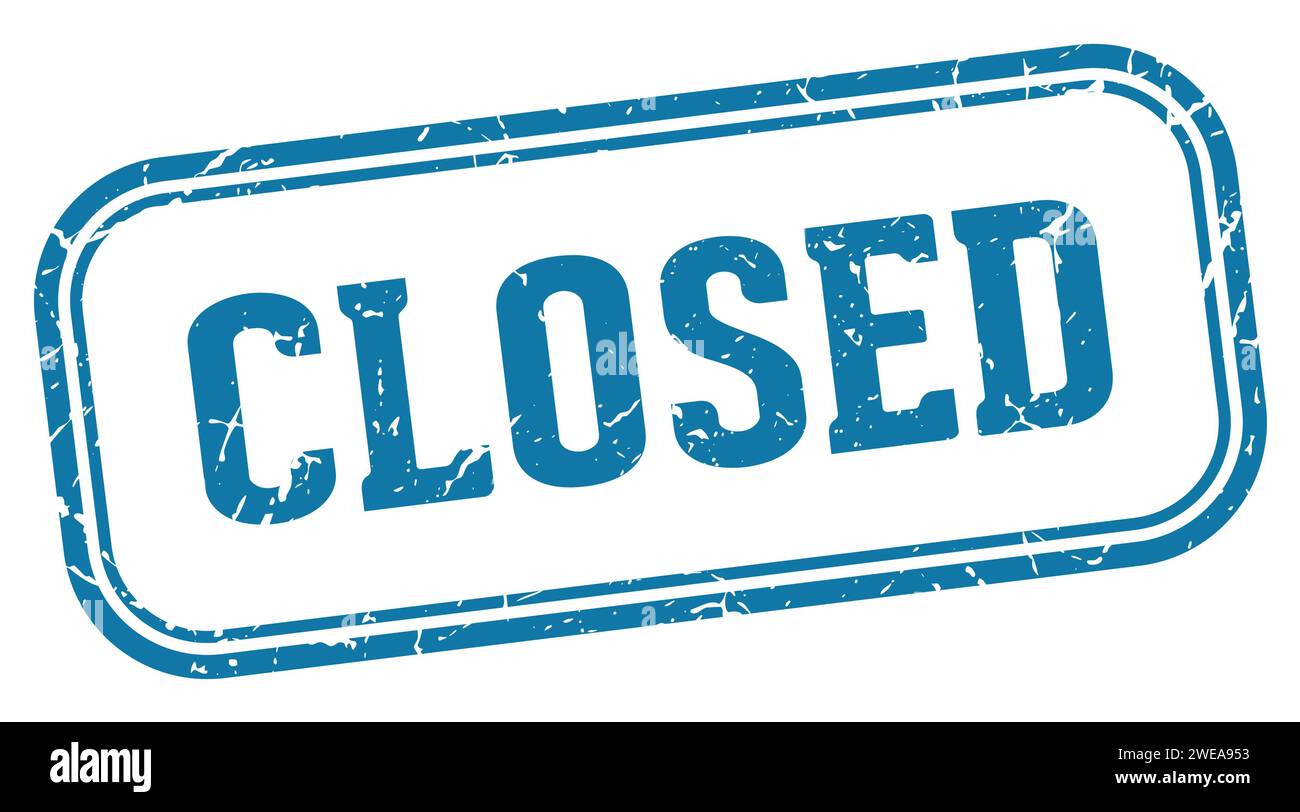 closed stamp. closed rectangular stamp isolated on white background ...