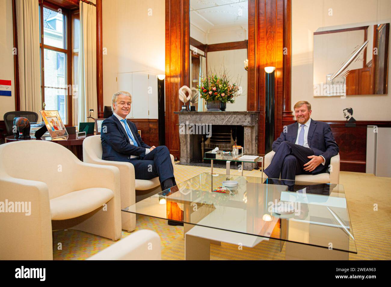 Den Haag, the Netherlands, 24-01-2024 King Willem-Alexander meets with ...