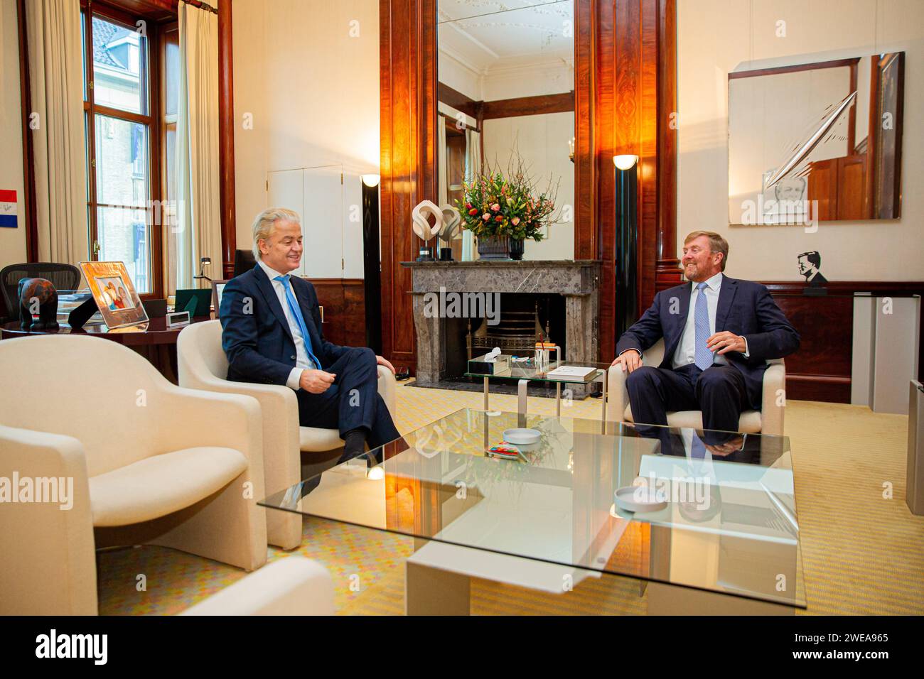 Den Haag, the Netherlands, 24-01-2024 King Willem-Alexander meets with ...