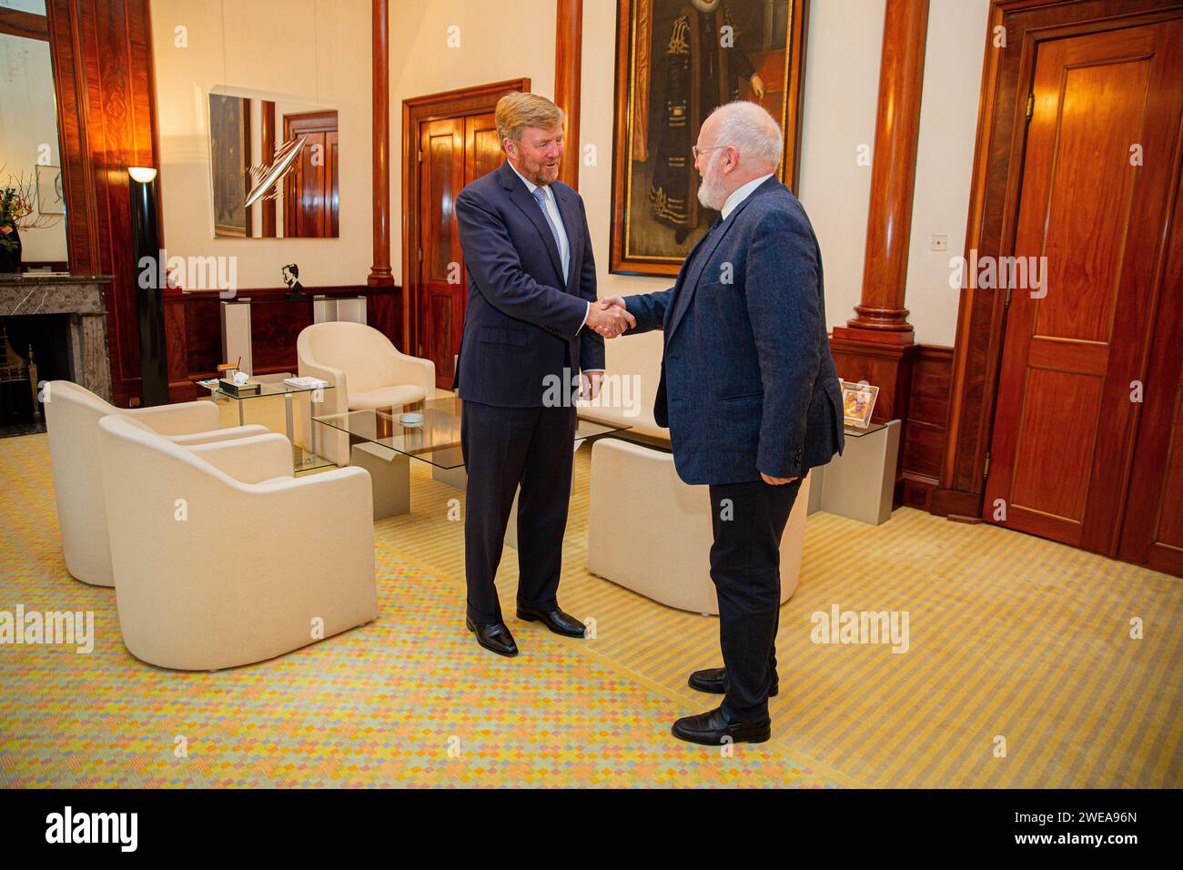 Den Haag, the Netherlands, 24-01-2024 King Willem-Alexander meets with ...