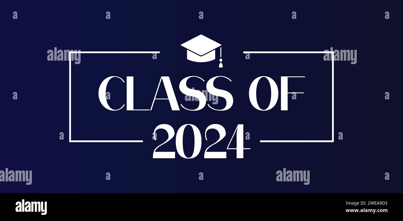 class of 2024 beautiful text illustration design Stock Vector Image ...