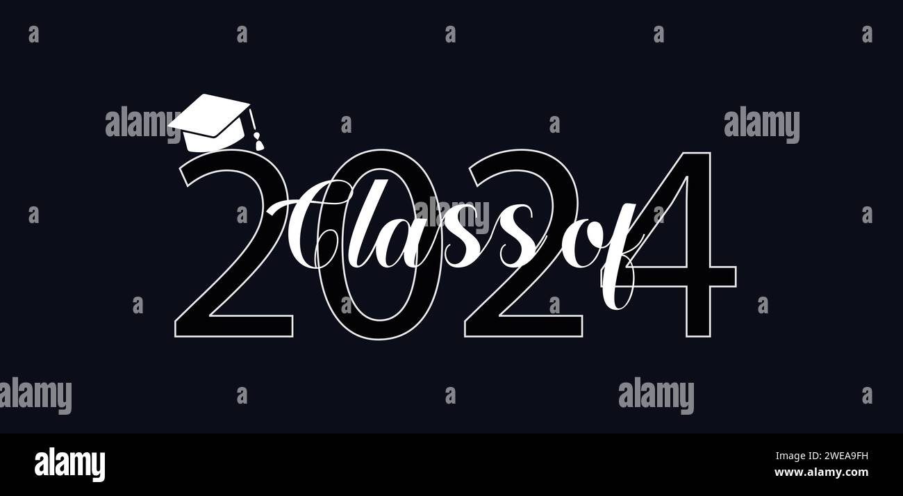 class of 2024 beautiful text illustration design Stock Vector Image ...