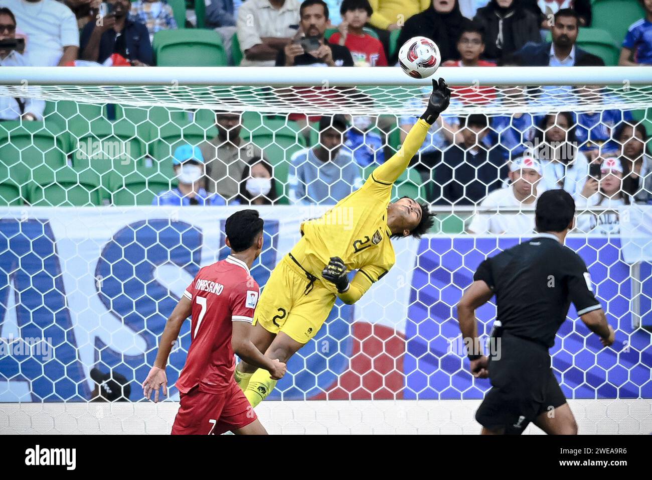 Doha. 24th Jan, 2024. Ernando Ari Sutaryadi (C), goalkeeper of ...
