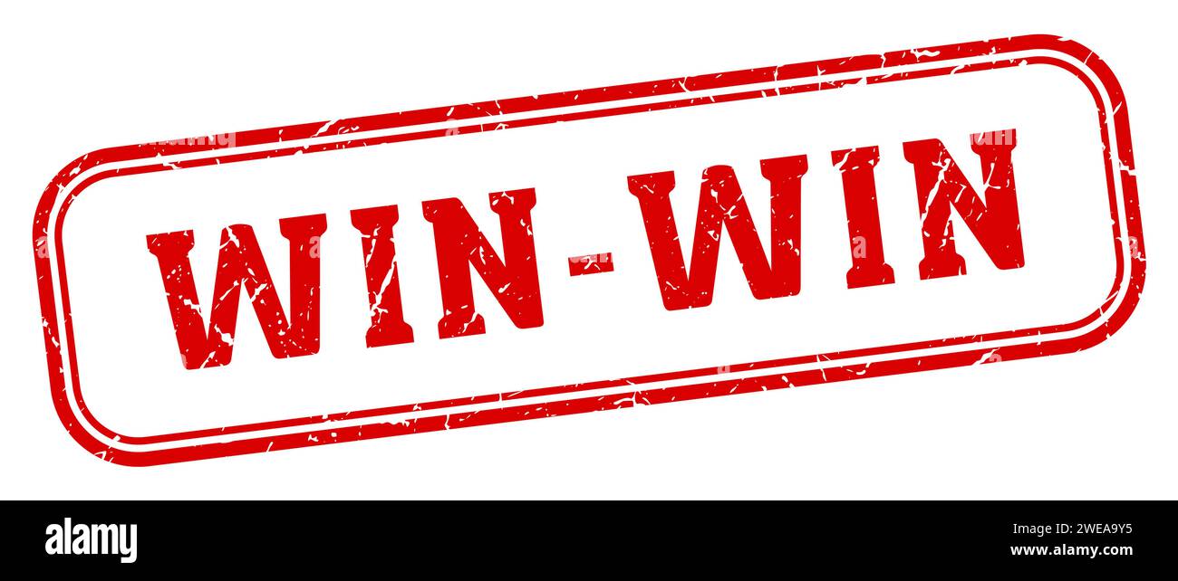 win-win stamp. win-win rectangular stamp isolated on white background ...