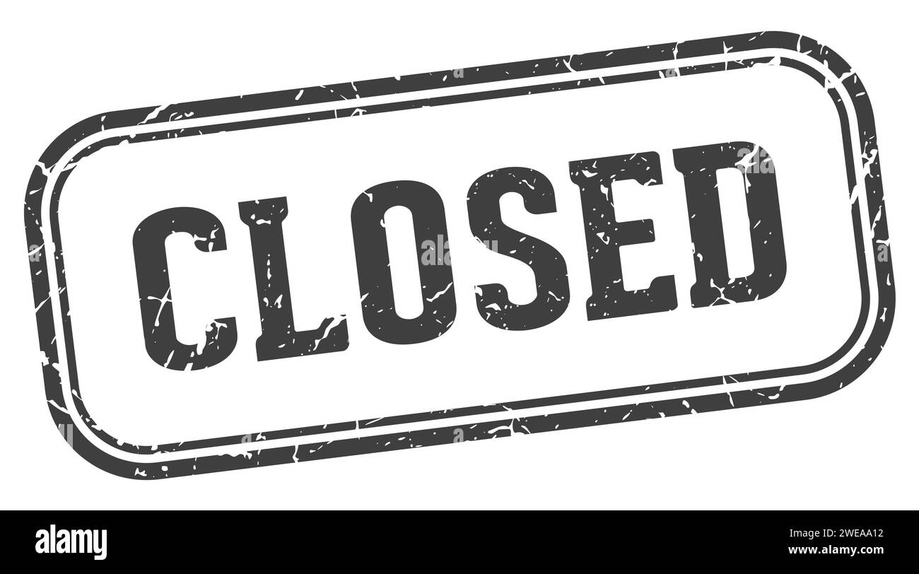 closed stamp. closed rectangular stamp isolated on white background ...
