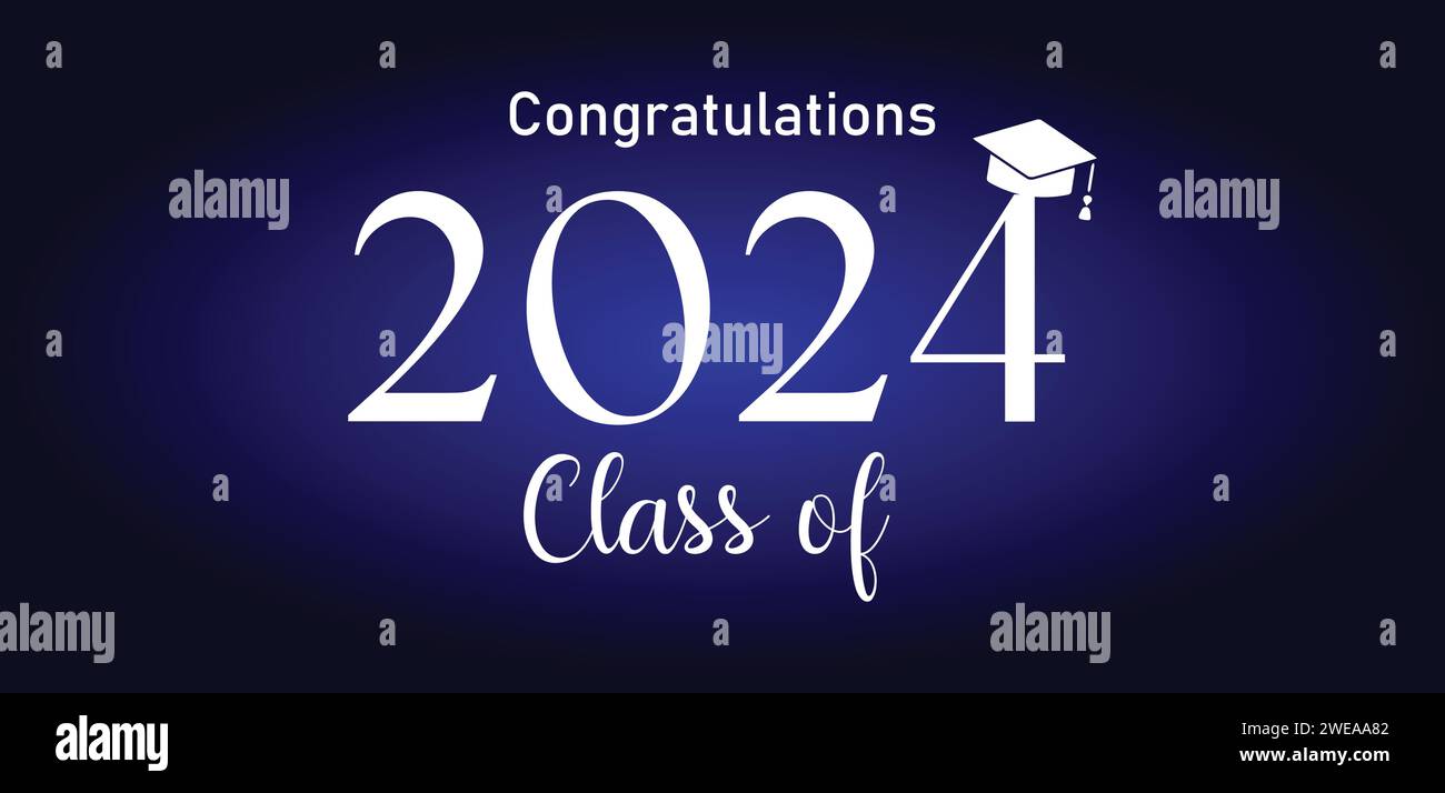 class of 2024 beautiful text illustration design Stock Vector Image ...