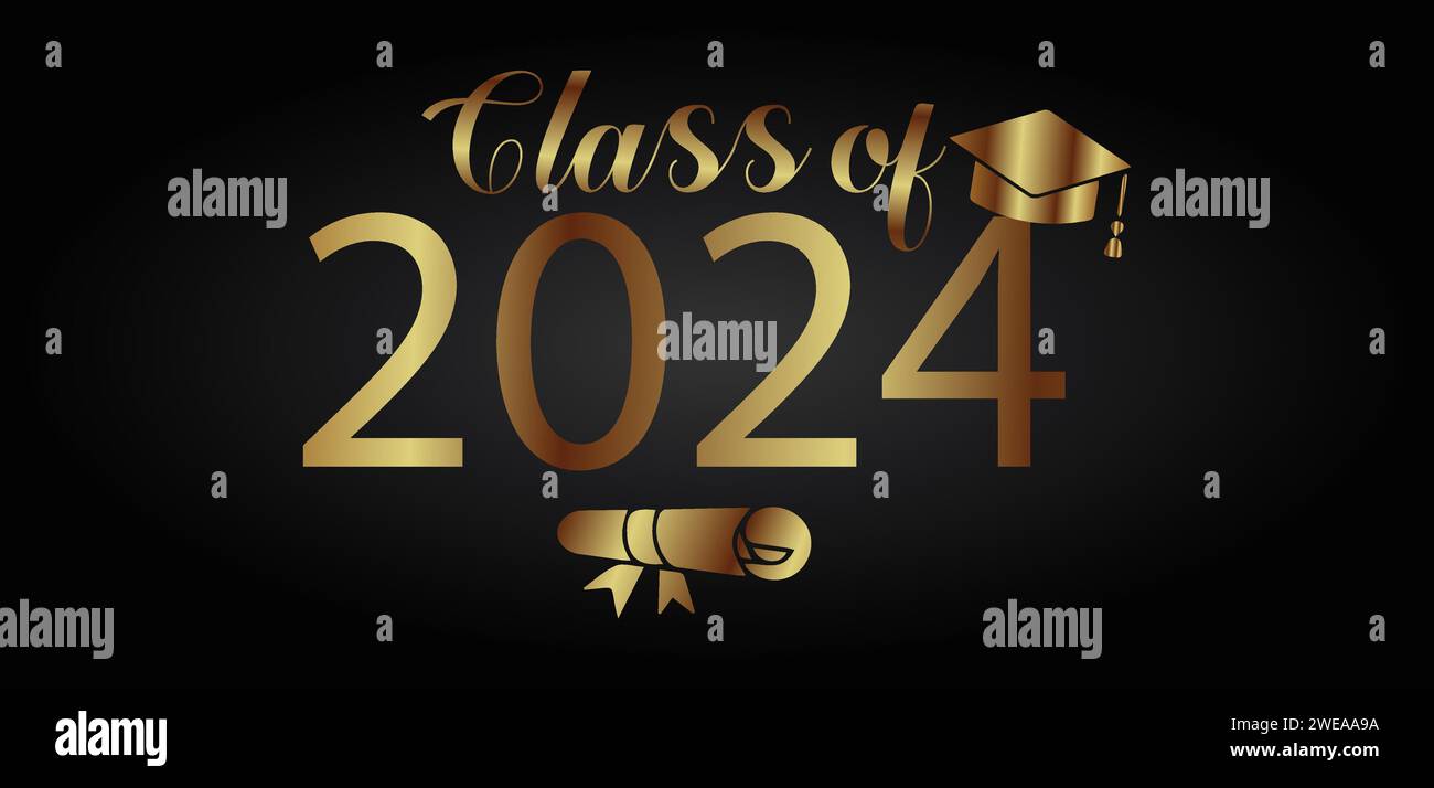 class of 2024 beautiful text illustration design Stock Vector Image ...