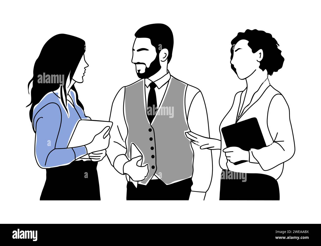 Business man and women working together vector Stock Vector Image & Art ...