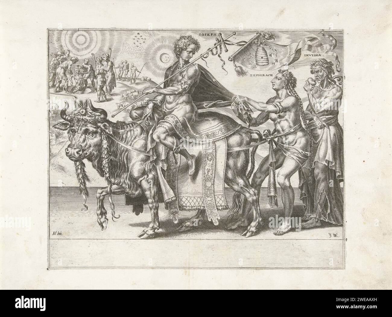 Triumph of Jozef, Dirck Volckertsz. Coornhert, after Maarten van ...