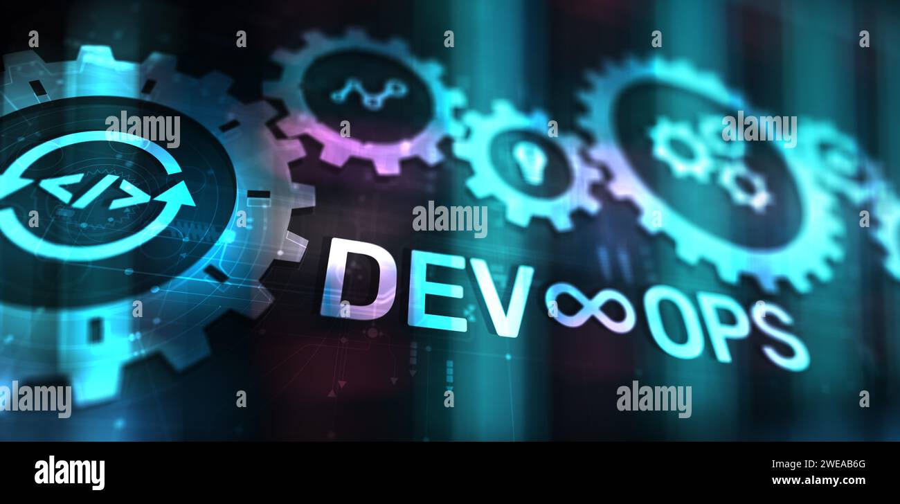 DevOps Agile development concept on virtual screen Stock Photo - Alamy