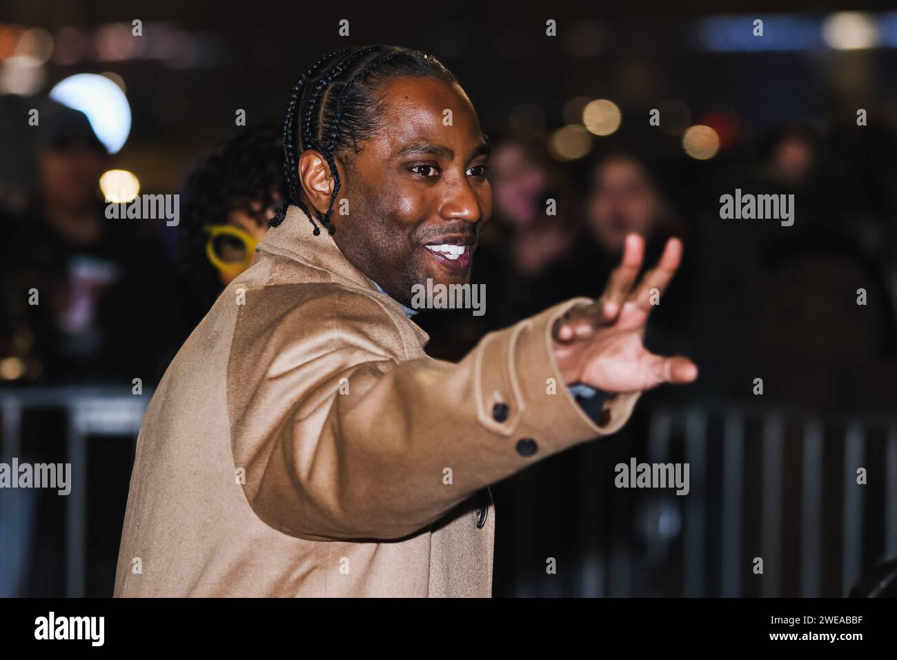 Milan, Italy. 14th Jan, 2024. John David Washington is attending the ...