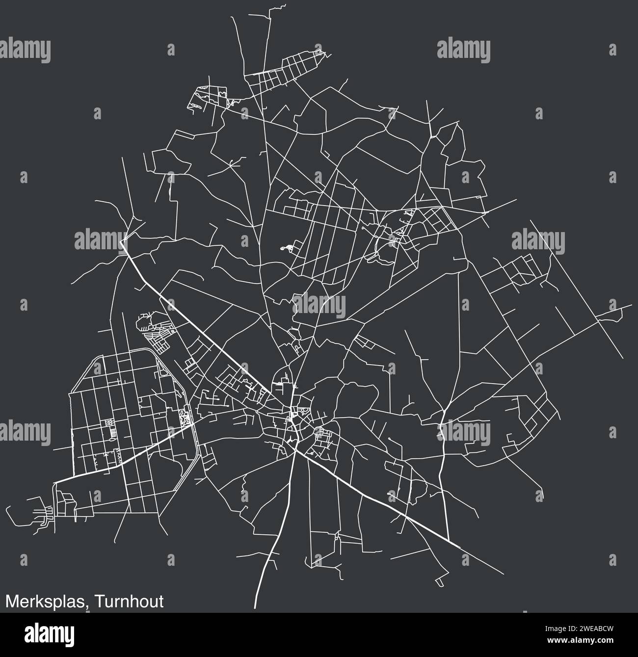 Street roads map of the MERKSPLAS COMMUNE, TURNHOUT Stock Vector Image ...